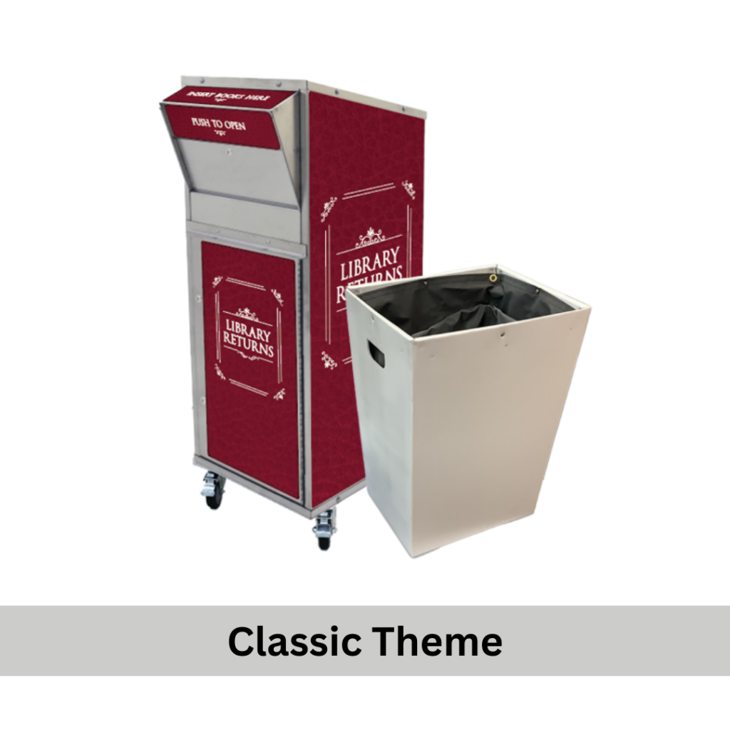 Large Library Book Return (710) on Casters and Plastic Collection Tote ...
