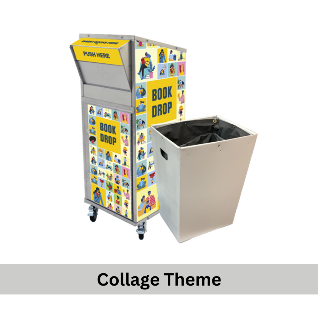 Large Library Book Return (710) on Casters and Plastic Collection Tote ...
