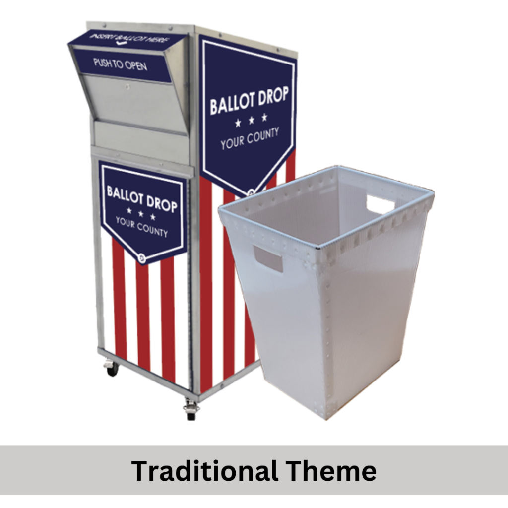 Large Ballot Drop Box (710) On Casters with Plastic Collection Tote ...