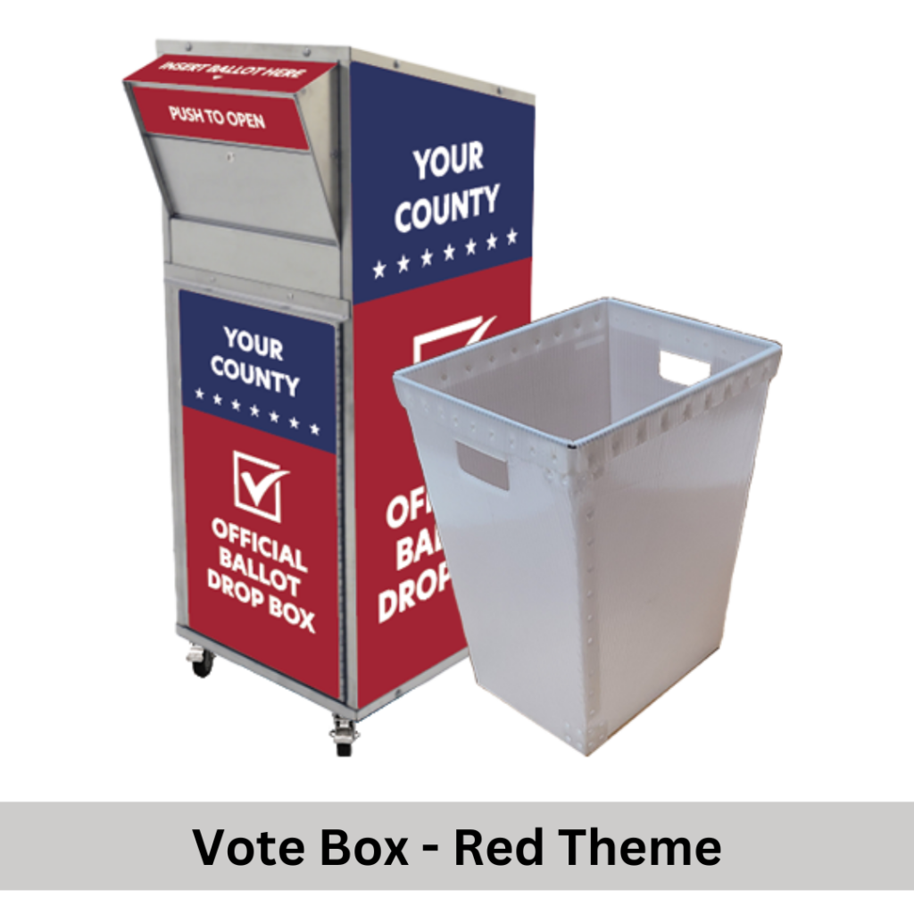 Large Ballot Drop Box (710) On Casters with Plastic Collection Tote ...