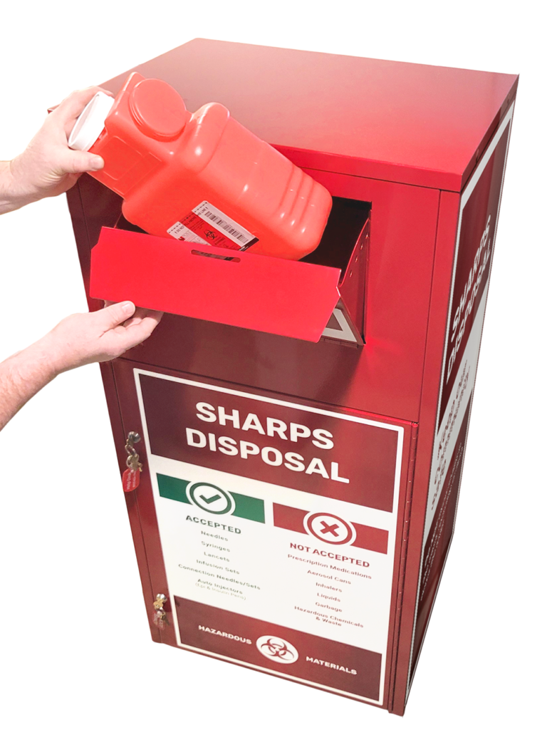 Large Sharps Disposal Drop Box (46 Gallon) Stainless Steel (810)