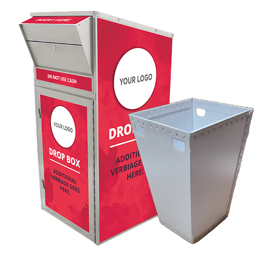 Large Payment Drop Box (810) with Plastic Collection Tote