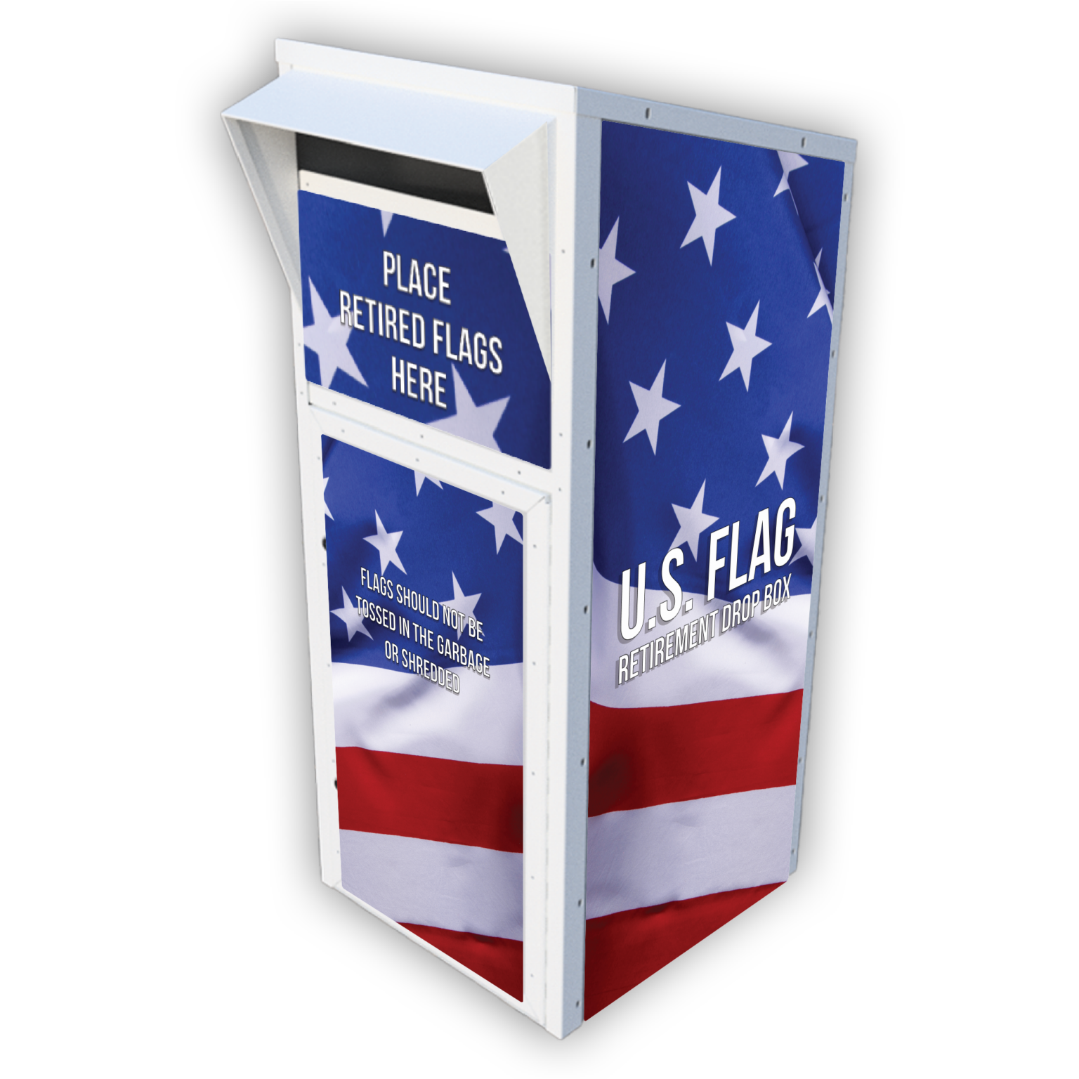 Large Flag Retirement Drop Box | Aluminum Composite Material